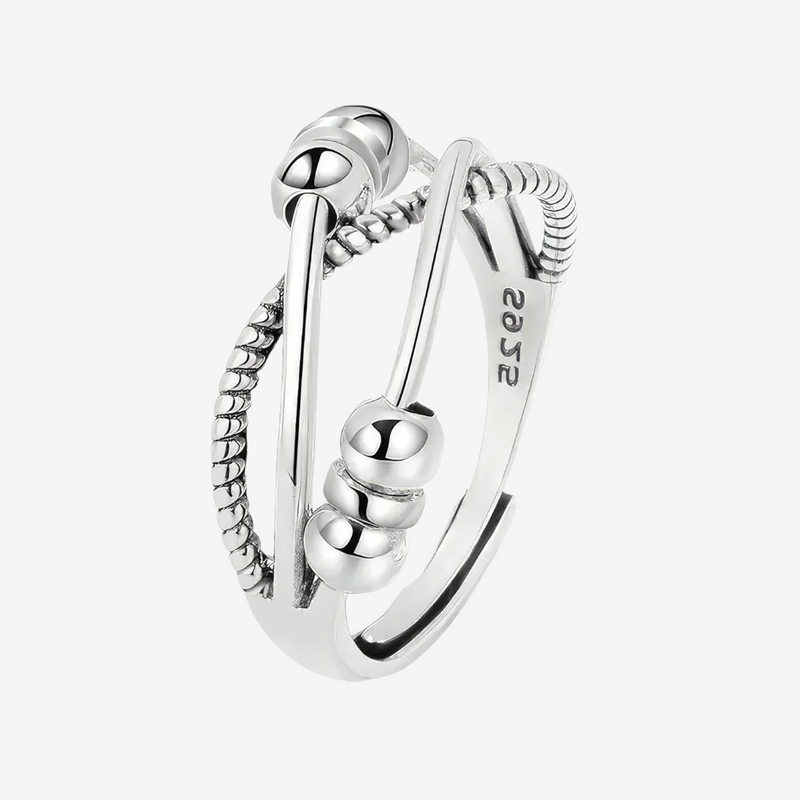 Triple Band Cross Over Fidget Ring Sterling Silver - My Anxiety Ring